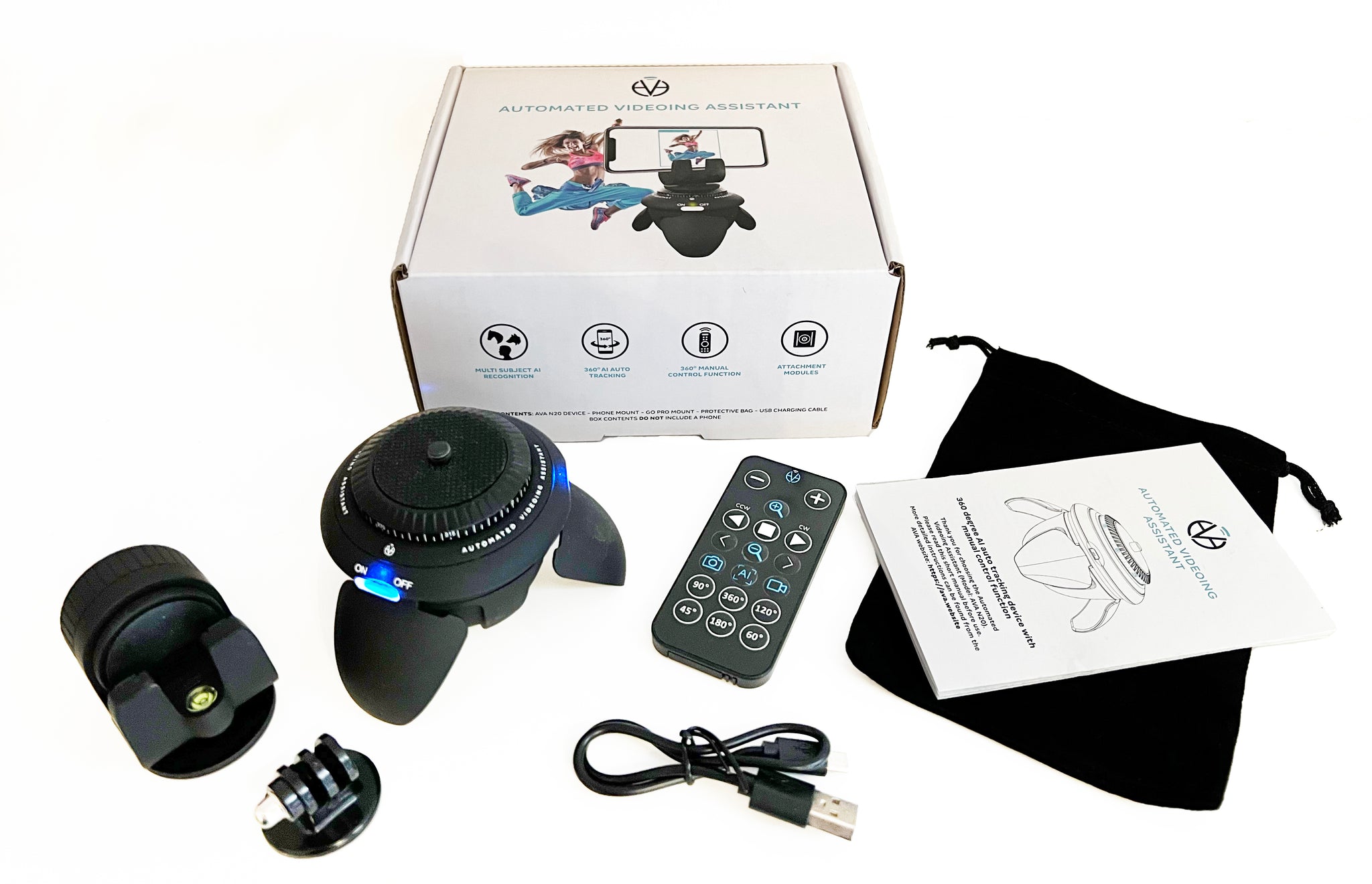 AVA N20- AI Powered Auto Tracking Holder - for Phone, Tablet and GoPro ...